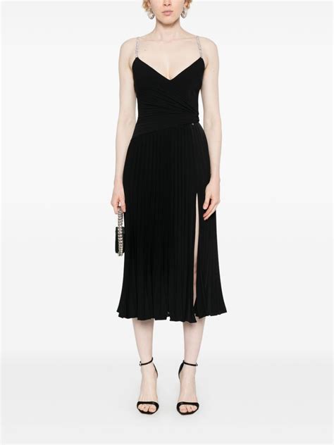 Nissa Sleeveless Pleated Midi Dress In Black ModeSens