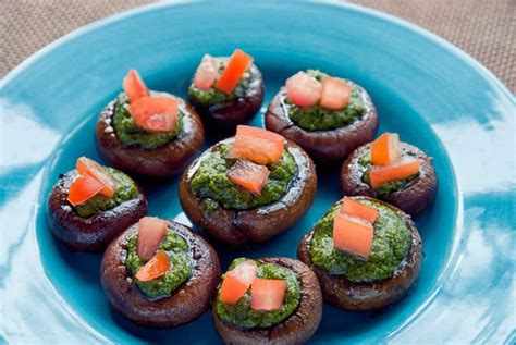 Pesto Stuffed Mushrooms Recipe Paleo Leap