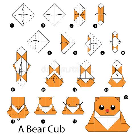 Instrucciones paso a paso cómo hacer el oso de la papiroflexia A libre