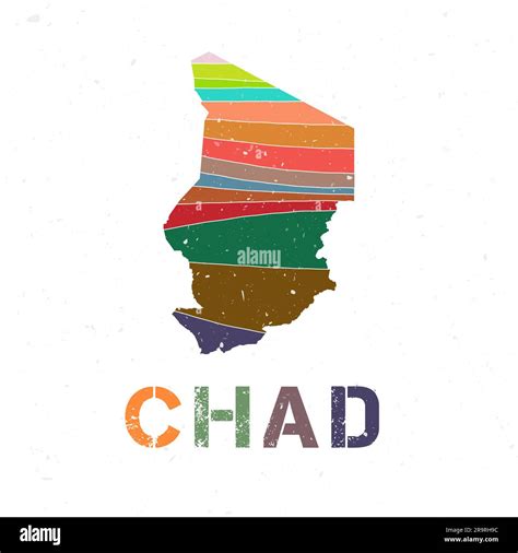 Chad diseño de mapa Forma del país con hermosas ondas geométricas y