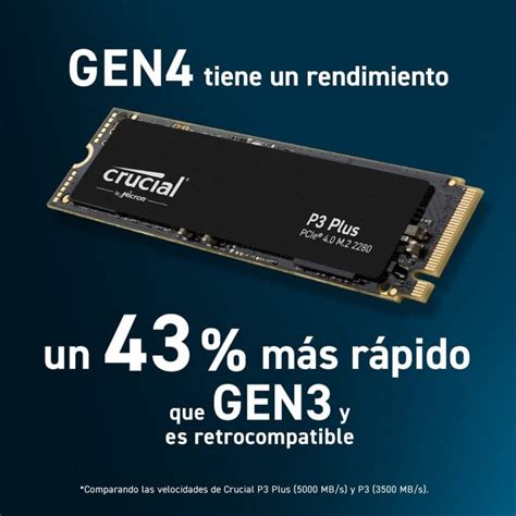 Crucial P3 Plus SSD M 2 Da 1 TB 3D NAND NVMe PCIe 4 0 PcComponentes It