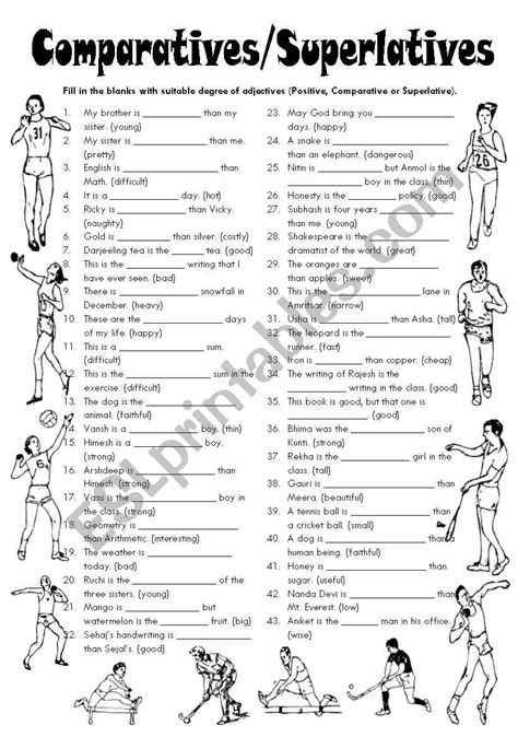 Live Worksheets Comparatives And Superlatives