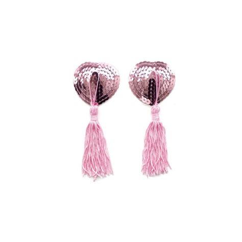Pezoneras Corazón Brillantes Sex Shop Ofertas Color Rosa