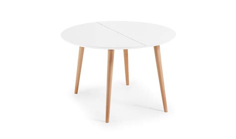 Mesa de comedor redonda extensible nórdica Oqui Kave Home