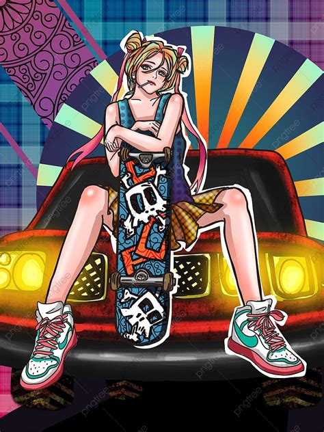 Anime Skater Girl Background
