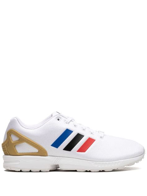 Adidas Zx Flux Red White Blue Sneakers White Farfetch