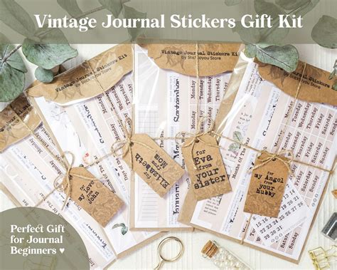 Vintage Journal Stickers Kit For Beginners Journal Lover Gift Set