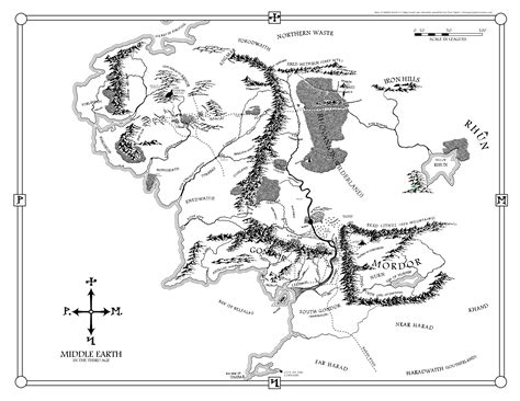 Map Of Middle Earth Printable