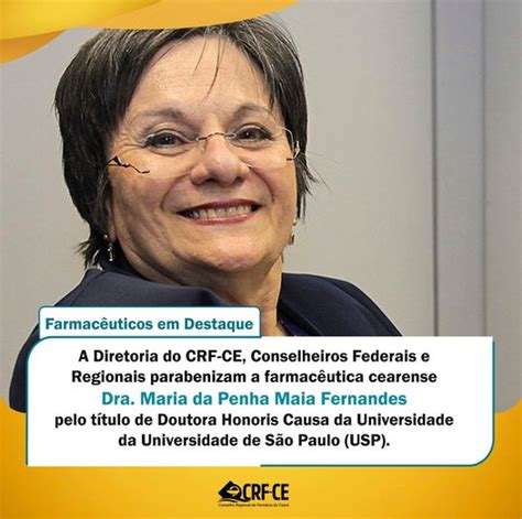 Farmac Uticos Em Destaque A Farmac Utica Cearense Dra Maria Da Penha