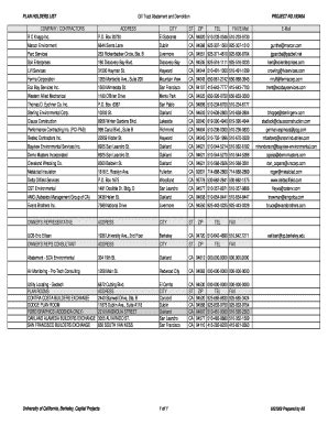 Fillable Online Cp Berkeley Demolition Plan Holders List Form Fax Email