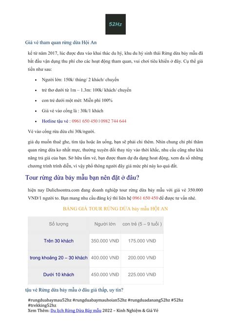 PPT Cam Nang Tham Quan Rung Dua Bay Mau Hoi An 52hz PowerPoint