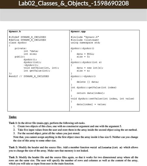 solved recall the task 3 in lab 002 to allocate memory dynamically for a two dimensional array