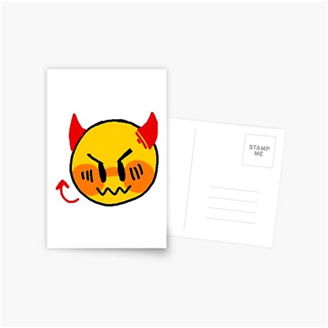 Angry Devil Cursed Emoji Tiktok Meme Face Postcard For Sale By
