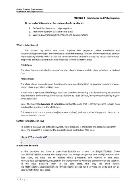 week 4 inheritance and polymorphism inheritance and polymorphism module 3 inheritance and