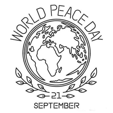 World Peace Day September Coloring Pages World Peace Day