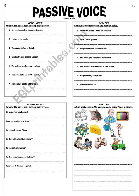 Passive Voice Present Simple Exercise ESL Worksheet By Missteach106