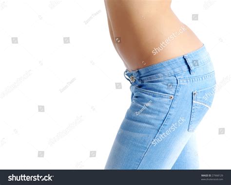 Sexy Fit Woman Jeans Naked Stomach Stock Photo 27968129 Shutterstock