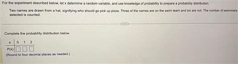 solved for the experiment described below let x determine a