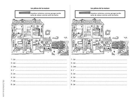 Les pièces de la maison Français FLE fiches pedagogiques pdf doc