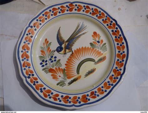 Quimper Henriot FRA ASSIETTE HENRIOT QUIMPER décor OISEAU