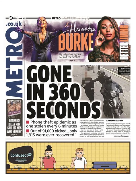 Metro Front Page Th Of April Tomorrow S Papers Today