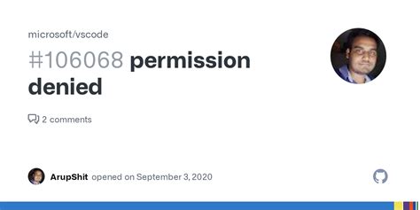 Permission Denied Issue 106068 Microsoft Vscode GitHub