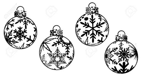 Christmas Ornament Line Drawing Clip Art Library