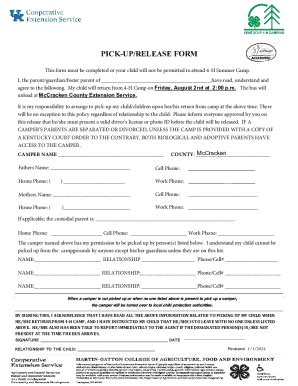 Fillable Online 4 H Enrollment Form Mecklenburg County Center Fax