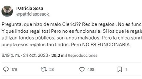 Patricia Sosa defendió a Sofía Clérici tras el Yategate y recibió una