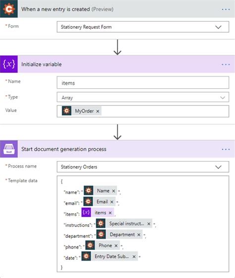 how to use cognito forms to populate excel and pdf document templates in power automate