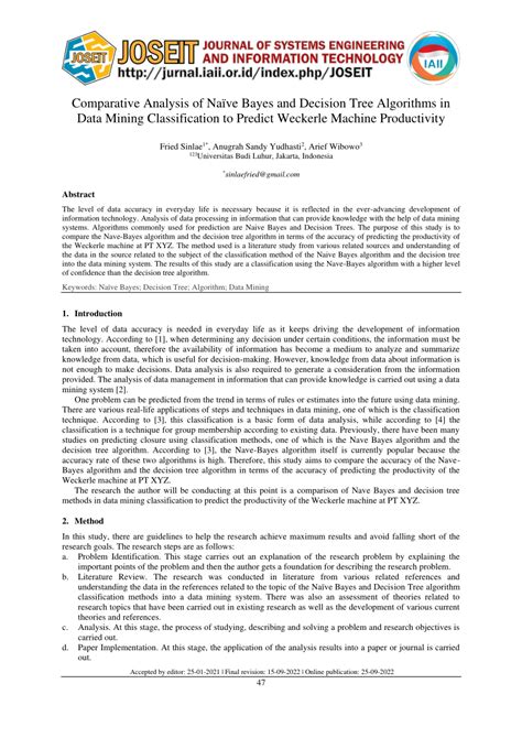 pdf comparative analysis of naïve bayes and decision tree algorithms in data mining