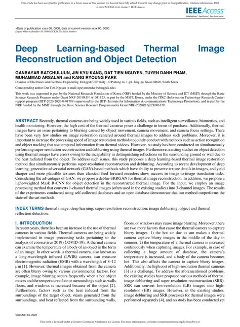pdf deep learning based thermal image reconstruction and object detection