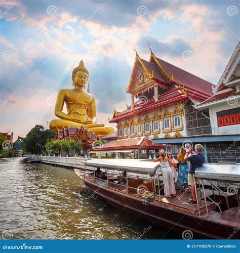 The Big Seated Buddha Statue At Wat Paknam Phasi Charoen Temple In