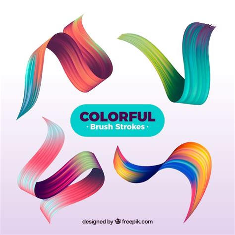 Colecci N De Pinceladas Con Muchos Colores Vector Gratis