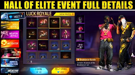 Hall Of Elite Event Vs Veterans Old Elite Pass Bundles Free Fire New