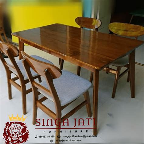 Set Meja Makan Marmer Simple Minimalis 4 Kursi