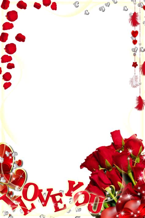 Cute Transparent Photo Frame with Roses Love You рамки и странички
