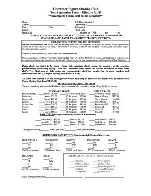 Tidewater Figure Skating Club Fill Online Printable Fillable Blank