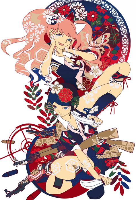 Enoshima Junko And Ikusaba Mukuro Danganronpa And More Drawn By