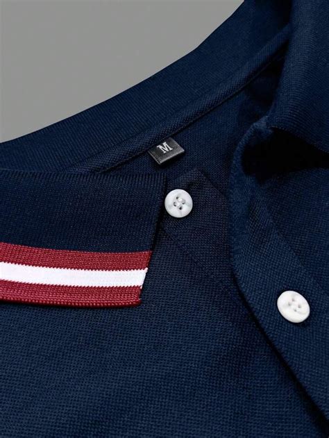 Manfinity Sporsity Hombres Camisa Polo Con Estampado De Ala Ribete De