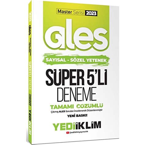 Yediiklim Yayınları Master Serisi ALES 2023 Sayısal Sözel Kitabı