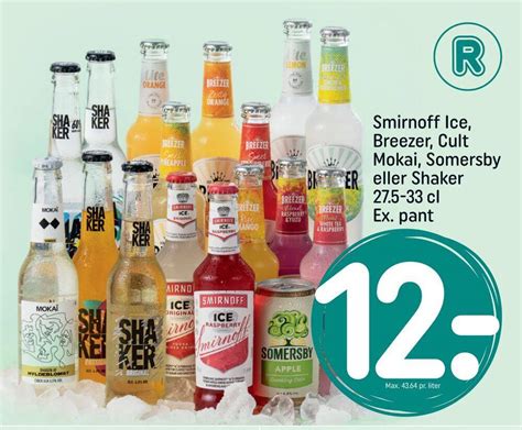 Smirnoff Ice Breezer Cult Mokai Somersby Eller Shaker 27 5 33 Cl