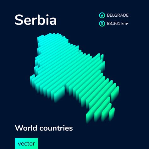Stilizzato A Strisce Neon Isometrico Vettore D Carta Geografica Di