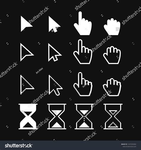 Arrow Web Cursors Digital Hand Pointers Stock Vector Royalty Free