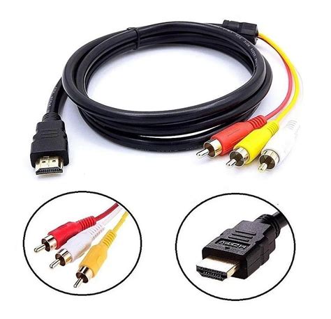 Cabo Adaptador Hdmi P Rca Dourado C Sa Da Av P Tv De Tubo Mercadolivre