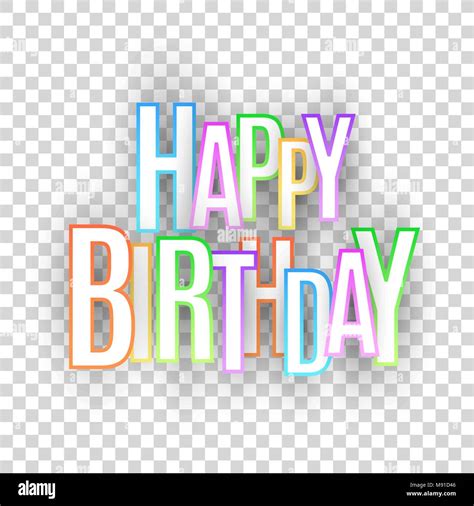 Feliz Cumpleaños inscripción en papel multicolor letras Cartas de