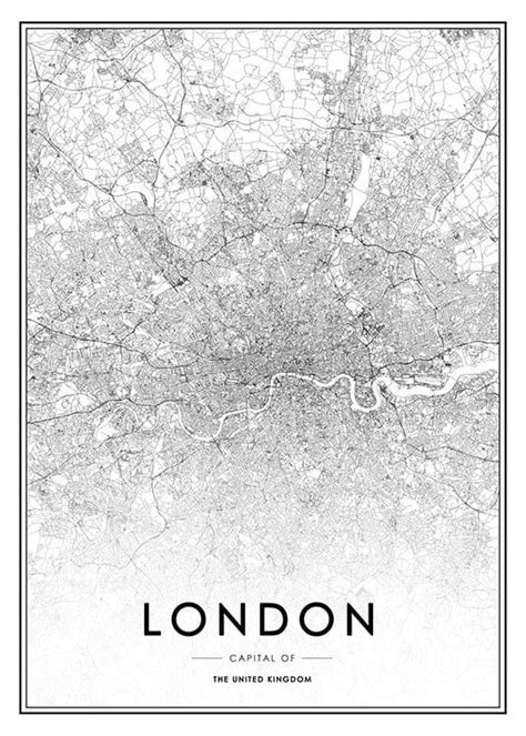London Map Art London City London Map Poster World Map Poster City