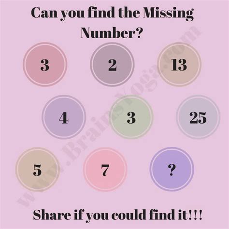 Interesting Missing Number Picture Puzzle And Answer