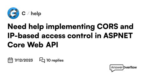need help implementing cors and ip based access control in asp core web api c