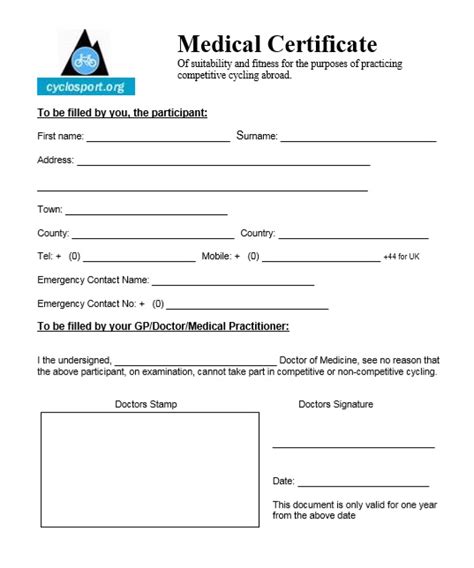 18 Free Sample Medical Certificate Templates Printable Samples